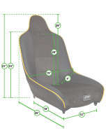 PRP A150110-54-PRP All Grey Roadster High Back Suspension Seat ...