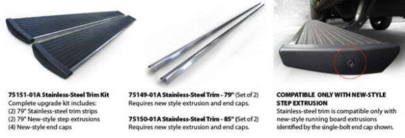 AMP Research 75150-01A-AMP Power Step 85" Chrome Trim Strip/Works with ...