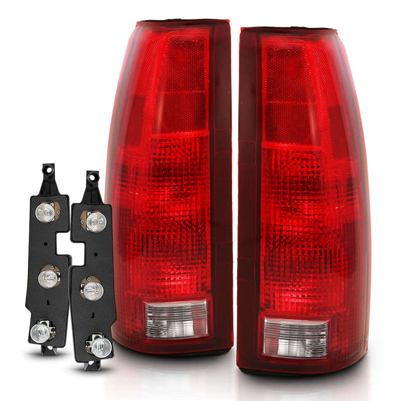 Anzo 311300-ANZO Tail Light Assembly | Red/Chrome | 88-99 Chevy/GMC ...