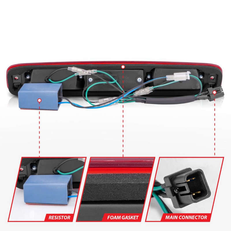 Anzo 531029-ANZO Third Brake Light Assembly | Led | Red/Chrome ...