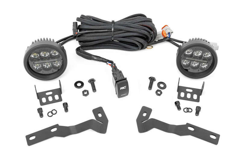 Rough Country 71085-RC LED Ditch Light Kit |Black Series Round | 3.5 ...
