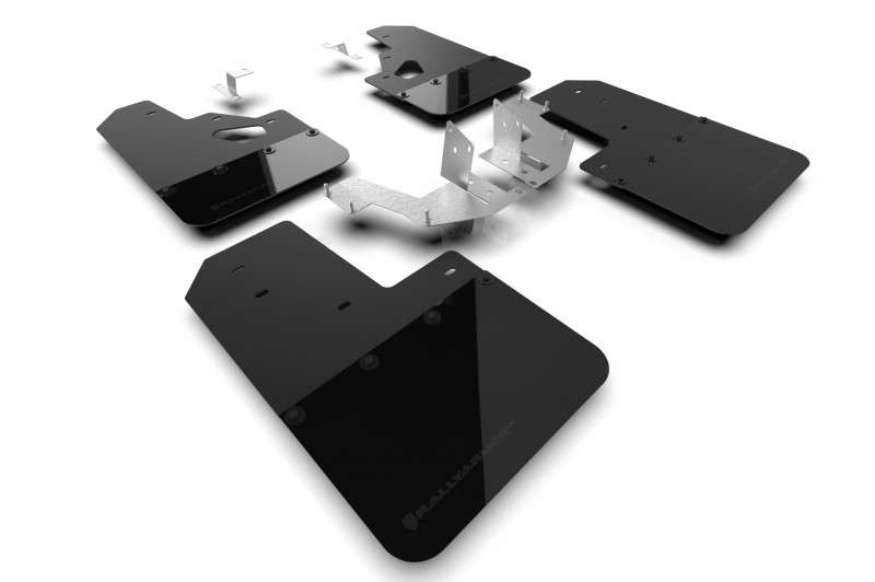 Rally Armor MF85-RR-PL-MBK-RAL Black Mud Flap | Metallic Black Logo For ...