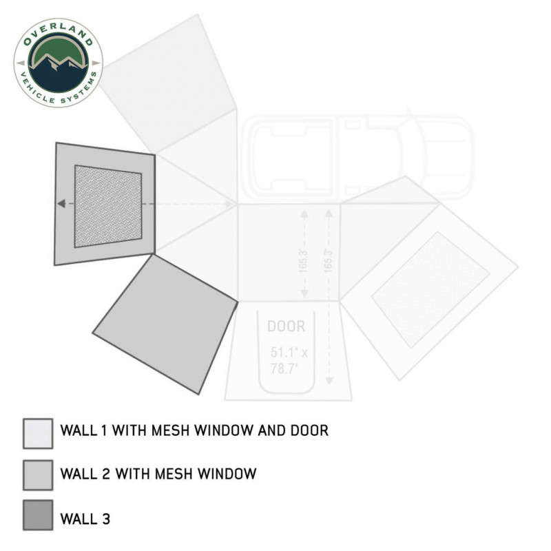 Overland Vehicle Systems OVS-18139910 Nomadic Awning 270 Passenger Side ...