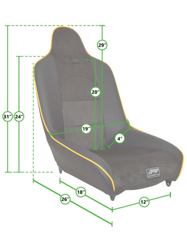 PRP A150110-54-PRP All Grey Roadster High Back Suspension Seat ...