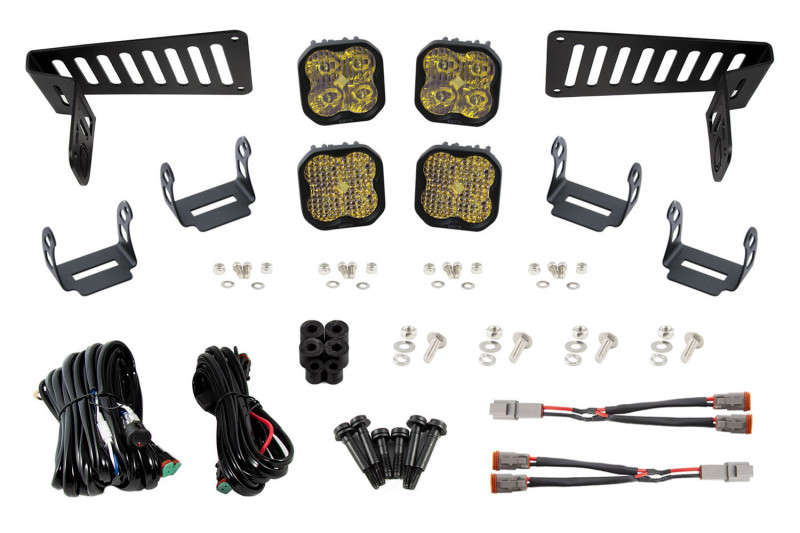 Diode Dynamics DD6555-DIOD SS3 4 LED Pods Yellow Sport Cowl Mount Bracket Kit | TrailBuilt Off-Road