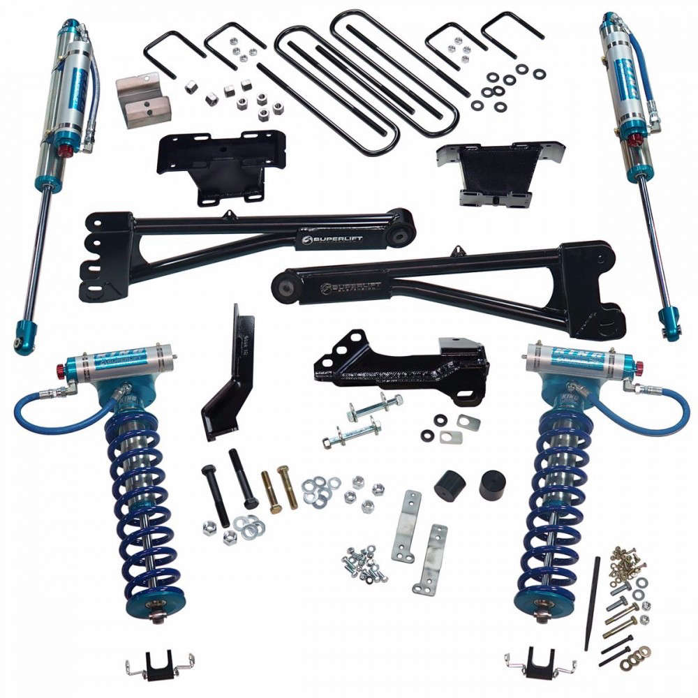 SUPERLIFT SUPERLIFT-K165KG 4" King Edition Radius Arm Lift Kit w/ King Front Coilovers And King ...