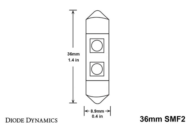 Diode Dynamics DD0081S-DIOD SMF2 LED Glove Box/Dome/Trunk Light Bulb ...