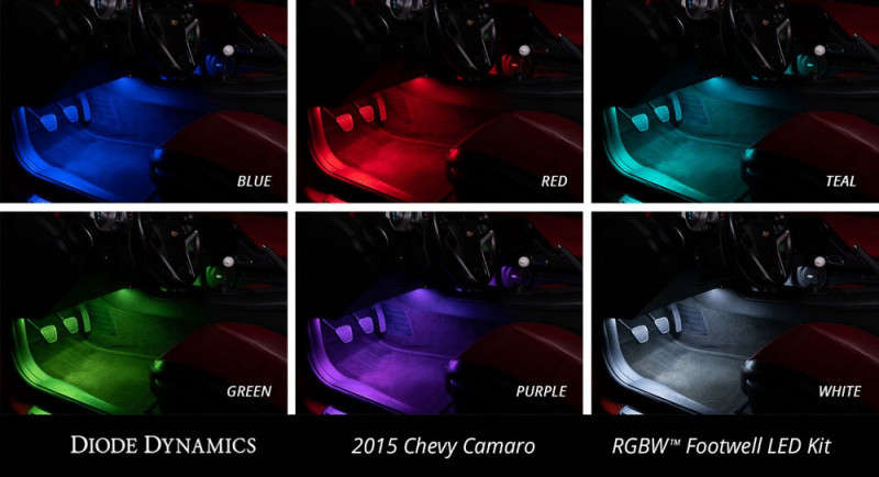 Diode Dynamics DD0443-DIOD RGBW Footwell LED Strip Kit 4PC Multicolor ...