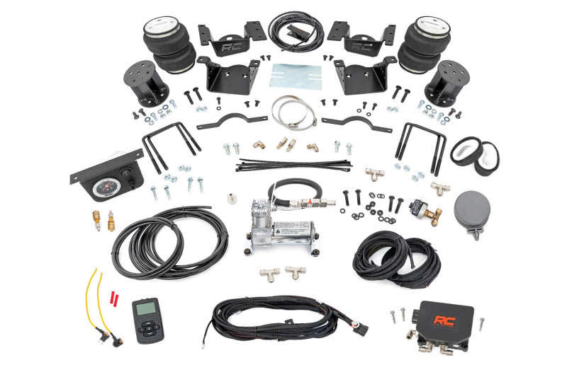 Rough Country 100074WC-RC Air Spring Kit w/compressor | Wireless Controller | 7.5" Lift Kit | 11 ...