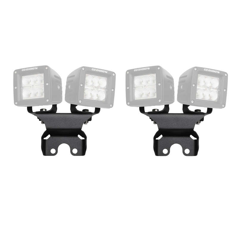 Go Rhino 599502T-Rhino Textured Black XE Rear Hard Top LED Light Mounts ...