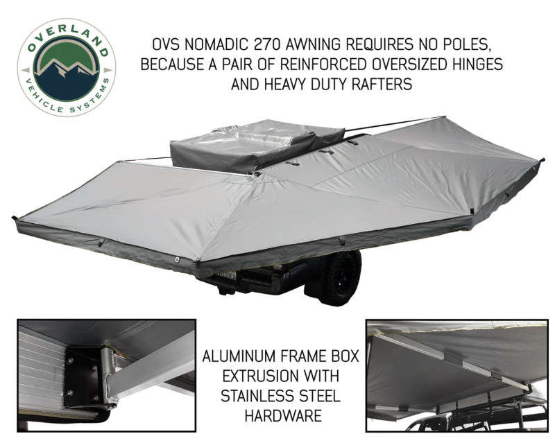 Overland Vehicle Systems OVS-19529908 Nomadic 270 Passenger Side Awning With Bracket Kit | For ...