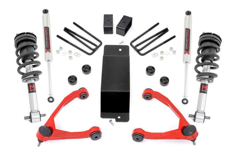 Rough Country 19440RED-RC 3.5 Inch Lift Kit | Forged UCA | M1 Strut (07 ...
