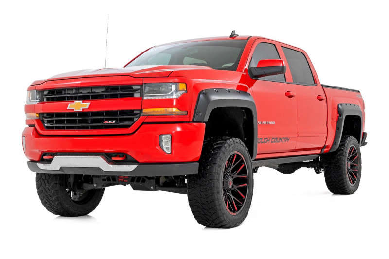 Rough Country F-C11412B-RC Pocket Fender Flares (14-18 Chevy Silverado ...