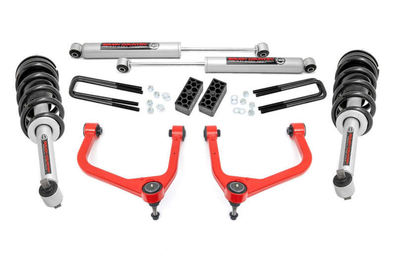Rough Country 29532RED-RC 3.5" Lift Kit | Multi Leaf Spring | N3 Struts ...