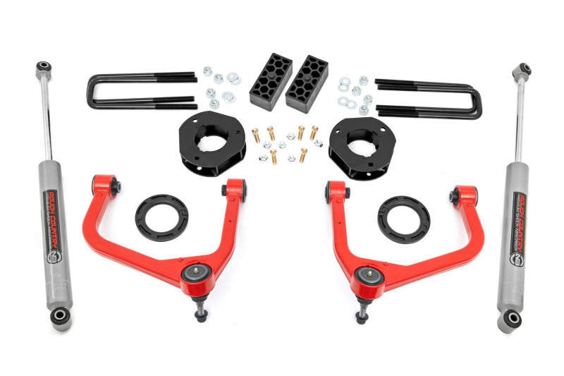 Rough Country 29531RED-RC 3.5" Lift Kit | Multi Leaf Spring | Strut ...