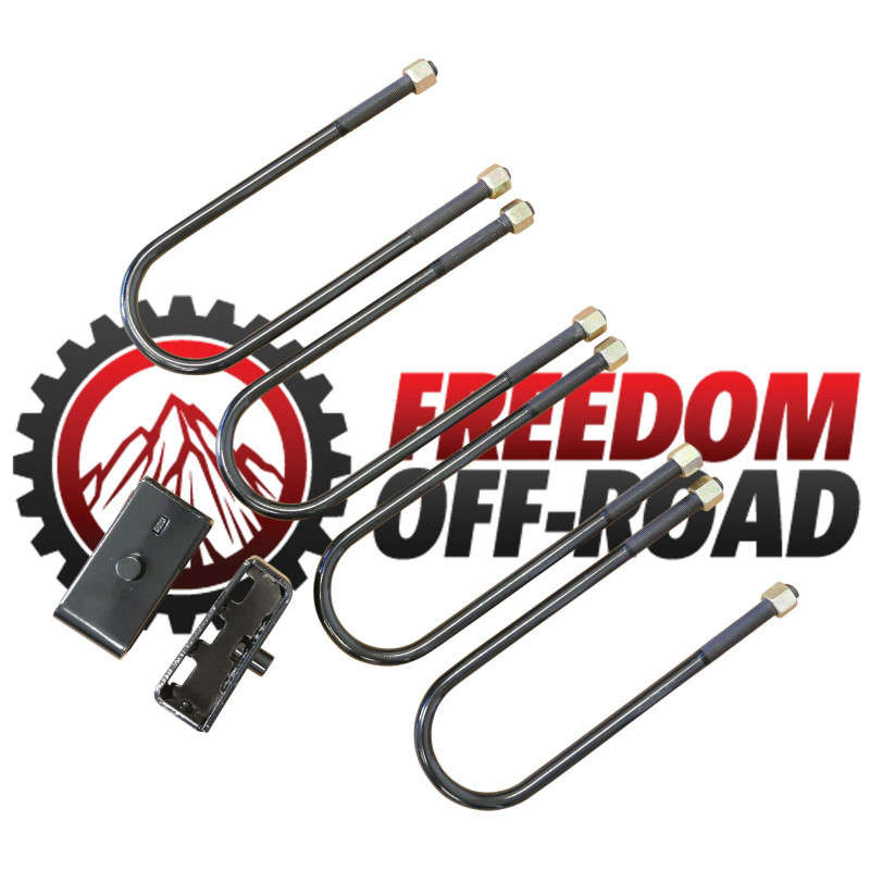 Freedom Offroad FO-D30120+FO-D404-FREE 2" Rear Lift Blocks w/ Extended ...