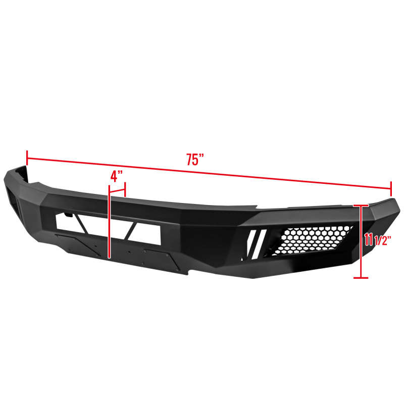 Spec-D Tuning BBF-F15015BK-A-WB-SPECD Black Heavy Duty Steel Front ...