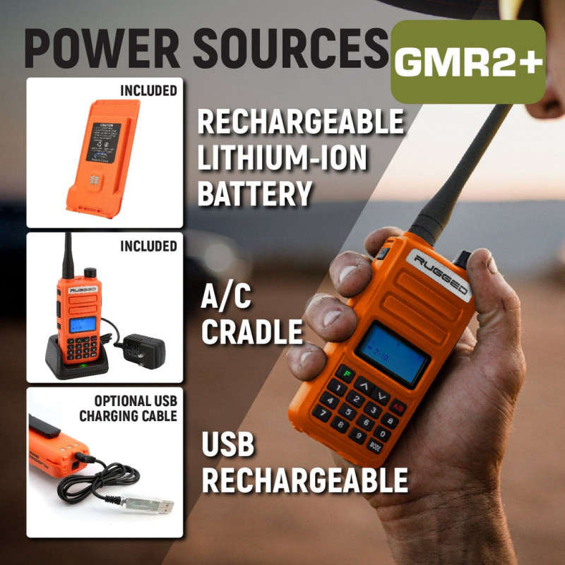 Rugged Radios GMR2-PLUS-ORN-RRADIO Rugged Gmr2 Plus Gmrs and Frs Two ...