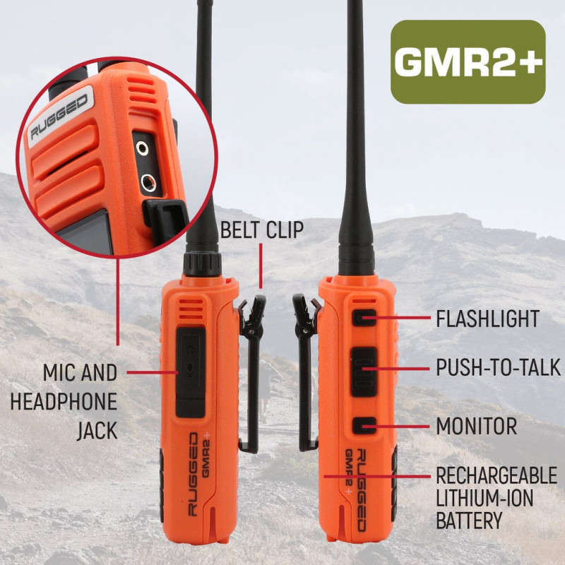 Rugged Radios GMR2-PLUS-2-PACK-ORN-RRADIO 2-Pack Rugged Gmr2 Plus Gmrs ...