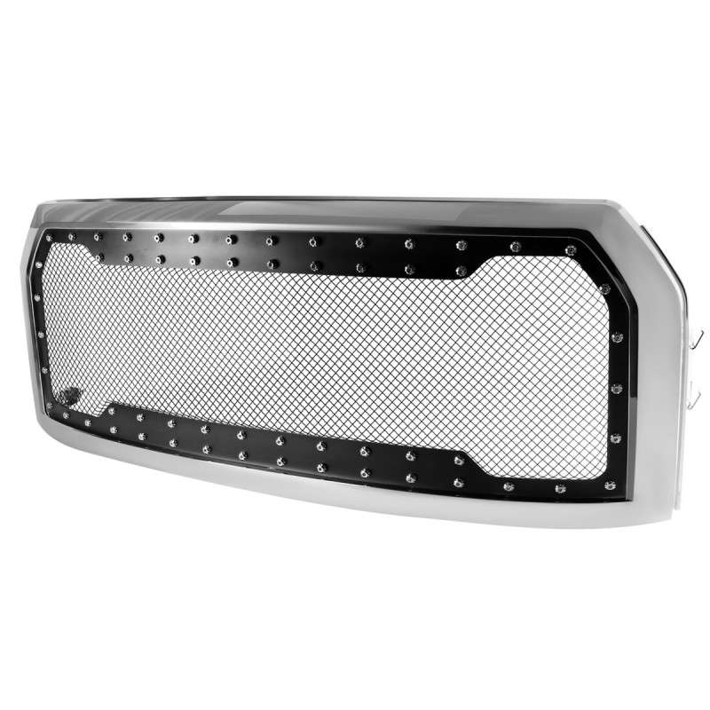 Spec-D Tuning HG-F15015SS-SPECD ABS Rivet Style Grille | Stainless ...
