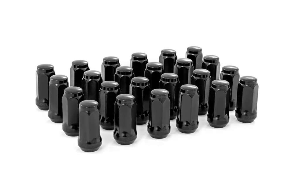 Rough Country 141524CBLK-RC M14 x 1.5 Lug Nut Set of 24 | Black Closed | Custom Offsets