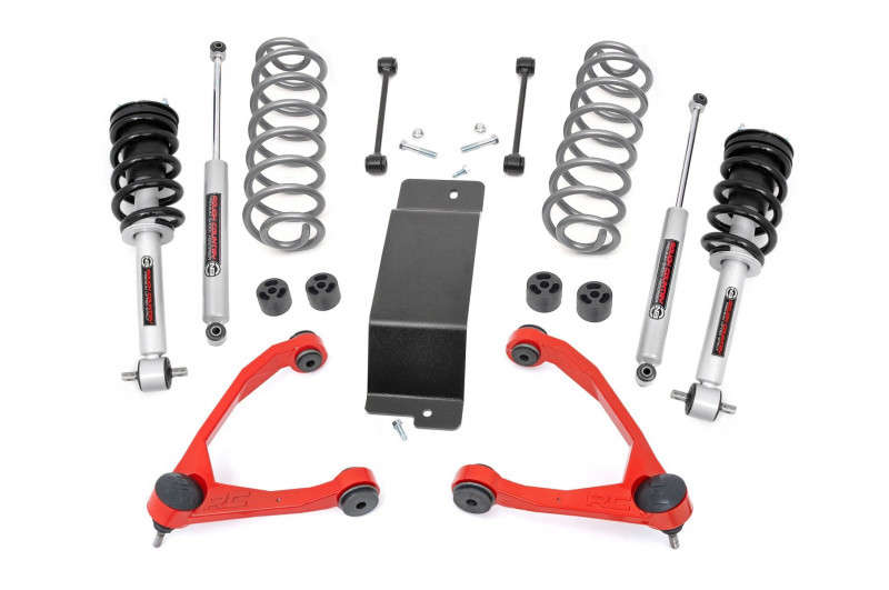 Rough Country 19332RED-RC 3.5 Inch Lift Kit | N3 Struts | Forged UCAs | RED (07-20 Chevy ...