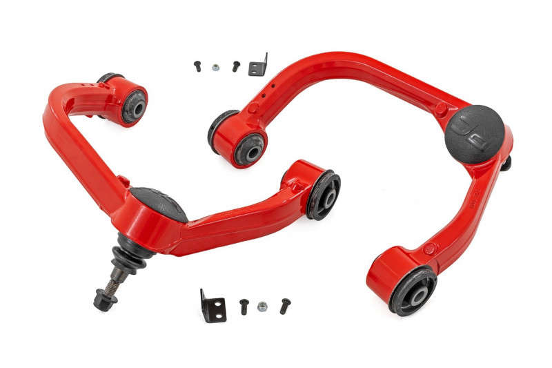 Rough Country 41400RED-RC Red Forged Upper Control Arms | 3 Inch Lift | Red (21-24 Ford F-150 ...