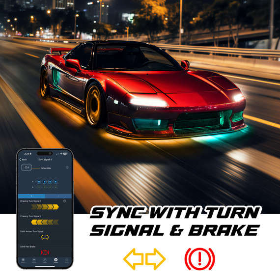 XKGlow MX-CAR-MINI XKmax LED Underglow Light Kit with RGBW Color Chasing | App-controlled ...