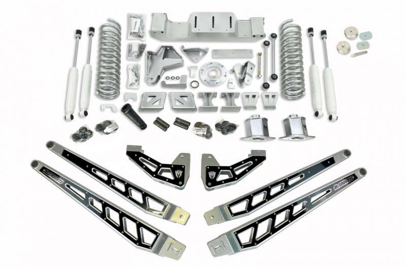 McGaughys 54424-McG 6" Powder Coated Silver w/ Black Premium Lift Kit ...