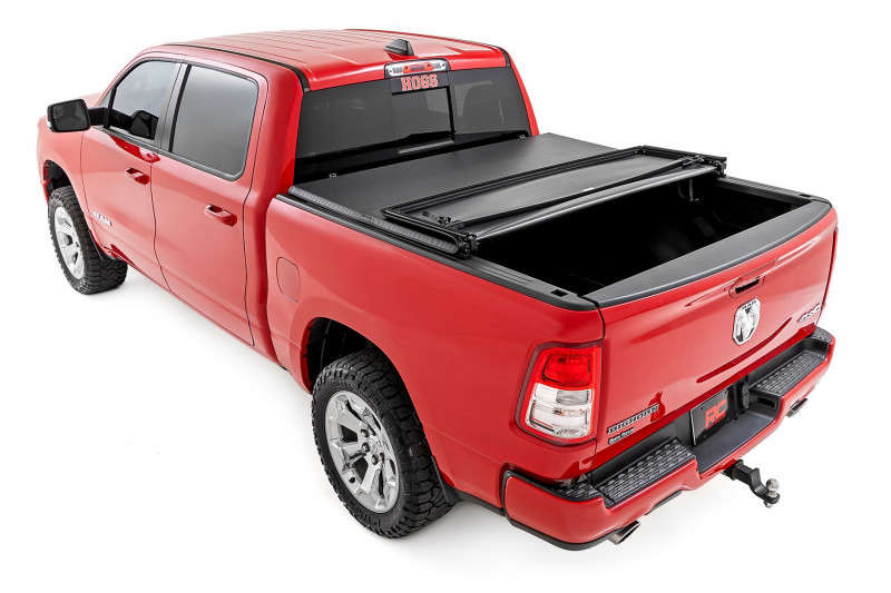 Rough Country 41309650A-RC Soft Tri-Fold Bed Cover | 6'4" Bed | Custom ...