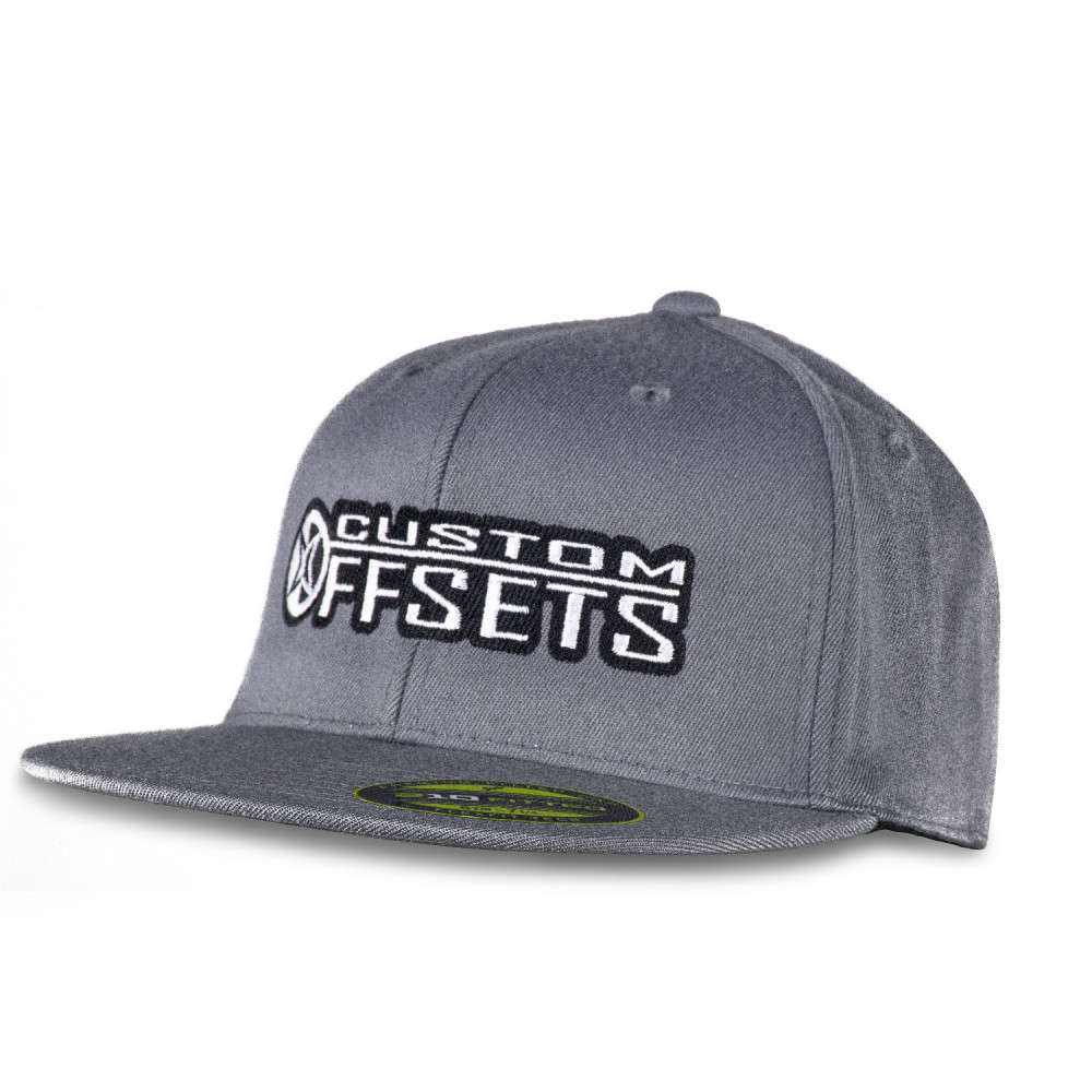 Custom Offsets CO-HGFF Grey Flex Fit Flat Brim Hat