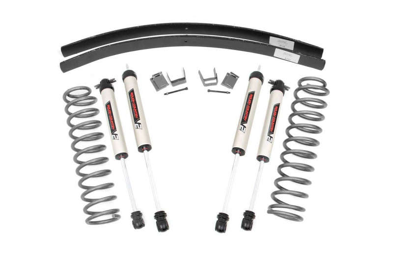 Rough Country 67070-RC 3" Lift Kit | V2 Shocks | Add-a-Leaf (84-01 Jeep ...