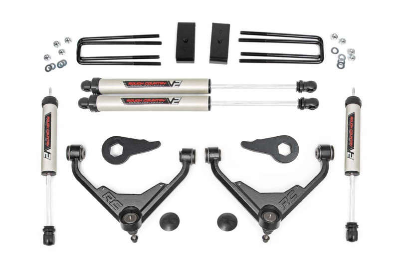 Rough Country 859870-RC 3" Lift Kit | GM RPO Code: FK/FF | V2 Shocks ...