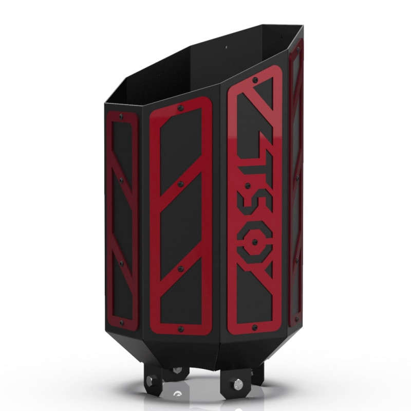 TSO TSO-T-8515-RC-1-7-B 8" Overlay Exhaust Tip W/ 5" Inlet (Black/Red ...