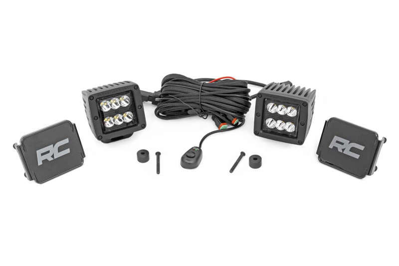 Rough Country 70062-RC LED Light | Cowl Mnt | 2" Black Pair | Custom ...
