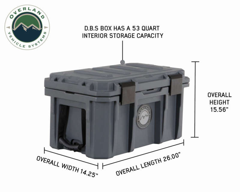 Overland Vehicle Systems OVS-40100001 DBS Dark Grey 53 QT Dry Box w ...