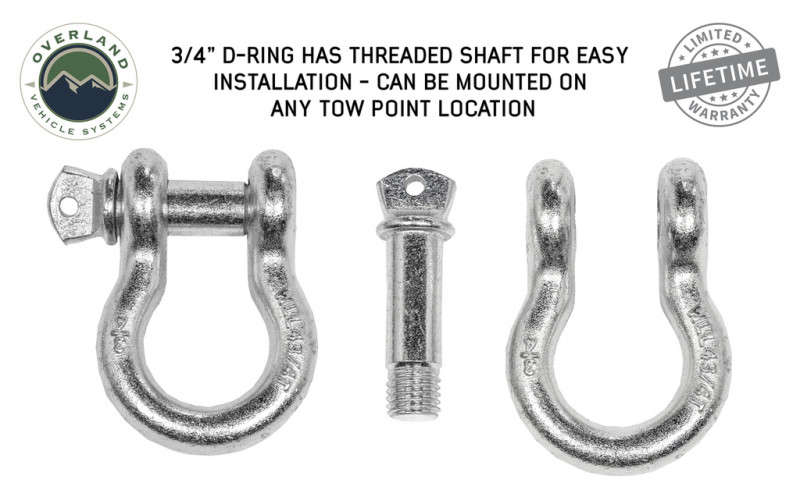 Overland Vehicle Systems OVS-19019905 Recovery Shackle 3/4" 4.75 Ton ...