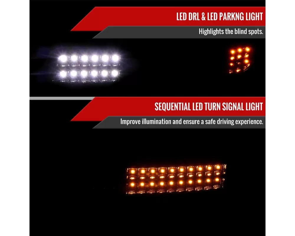 Spec-D Tuning LB-GMC99CLED-SQ-TM-SPECD Spec-D Bumper Lights w ...