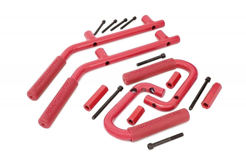 Rough Country 6503RED-RC Grab Handles | Steel | Front and Rear | Red ...