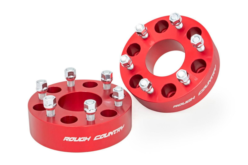 Rough Country 1101RED-RC 2" Wheel Spacers | 6x5.5 | Red | Custom Offsets