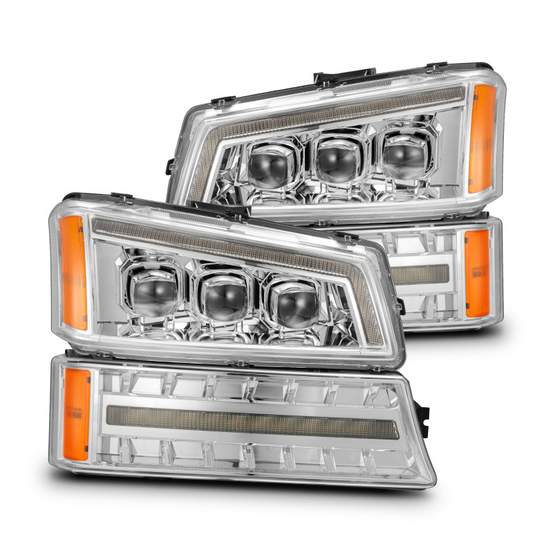 AlphaRex ALPHA 880255 NOVA Series LED Projector Headlights Chrome Set 02 06 Chevrolet Avalanche 03 06 Silverado 1500 2500HD ARKON OFF ROAD