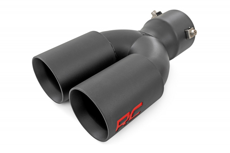 Rough Country 96050-RC Exhaust Tip | Black | Red RC Logo | 2.5-3 Inch ...