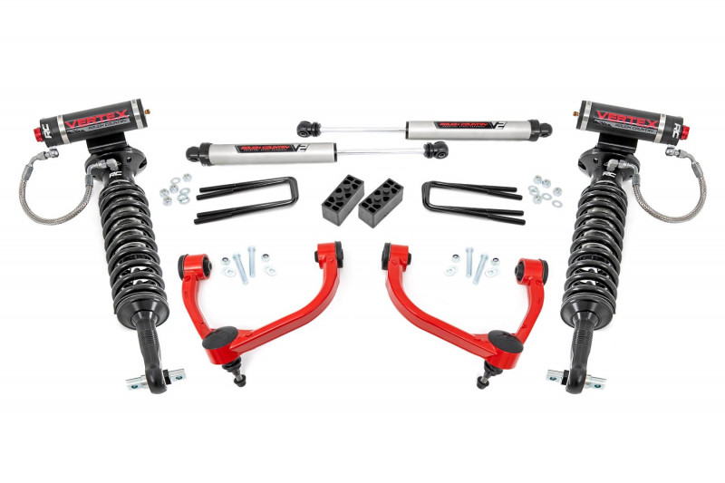 Rough Country 54557RED-RC 3" Lift Kit | Vertex Coilovers/V2 Rear Shocks ...