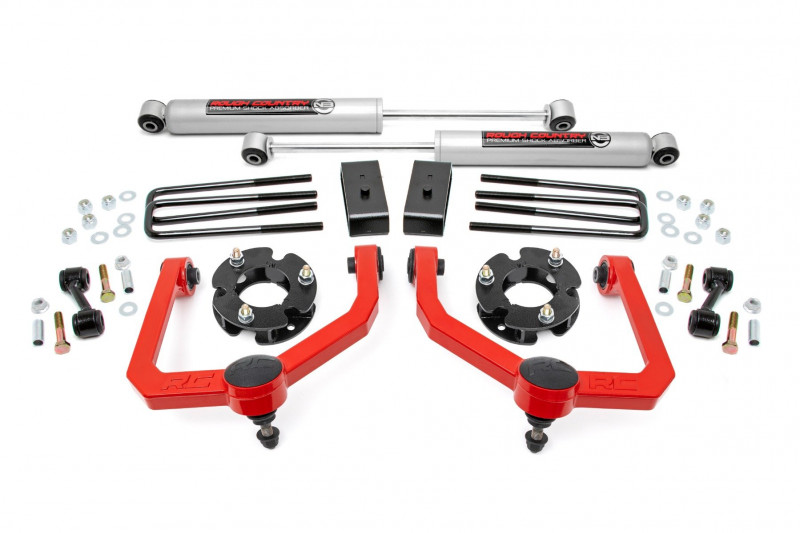 Rough Country 83430RED-RC 3" Lift Kit | N3 Shocks (04-24 Nissan Titan ...