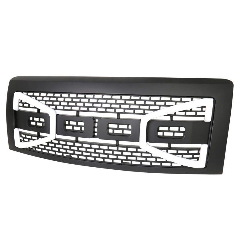 Spec-D Tuning HG-F15009BB-DRL-RS-SPECD Raptor Style Mesh Grille with ...