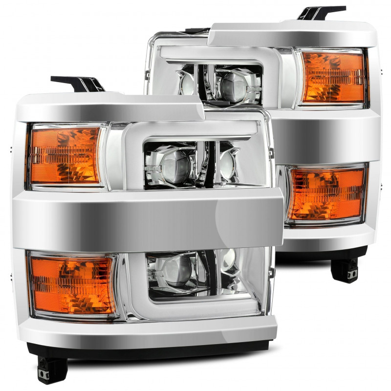 AlphaRex ALPHA-880225 PRO-Series Halogen Projector Headlights | Chrome (15-19 Chevy Silverado ...