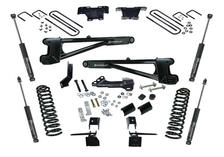 SUPERLIFT K165-SUP Superlift 4" Radius Arm Lift Kit w/SL Shocks (17-25 ...