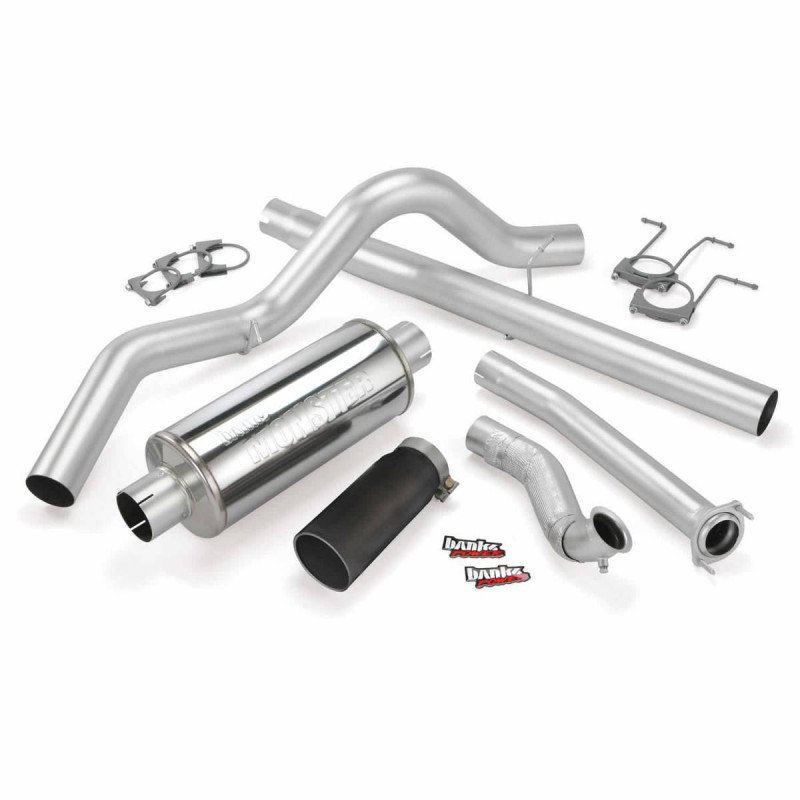 Banks Power 46299-B-BKQC Single Exit Turbo Back Monster Exhaust System ...