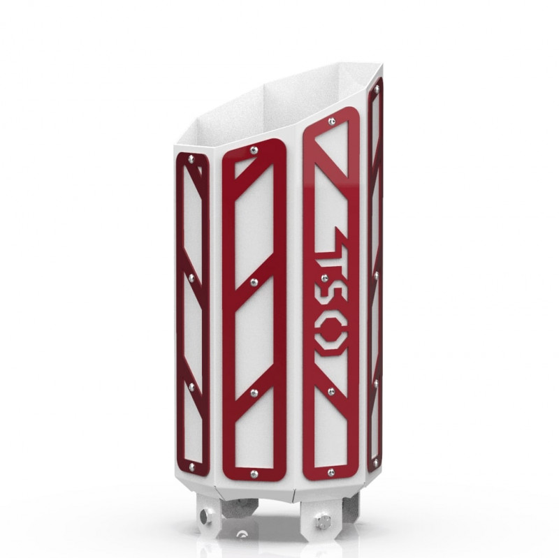 TSO TSO-T-6415-RC-3-7-SS 6" Overlay Exhaust Tip W/ 4" Inlet (White/Red ...