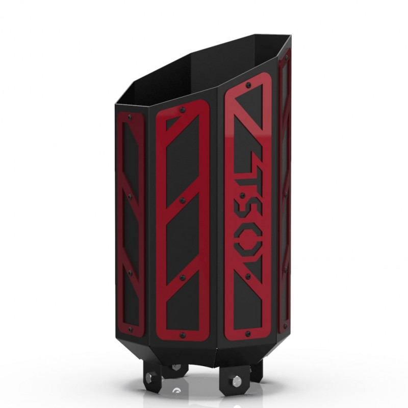 TSO TSO-T-7315-RC-1-7-B 7" Overlay Exhaust Tip W/ 3" Inlet (Black/Red ...